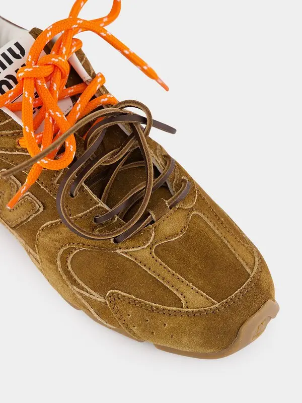 Miu Miu X New Balance 530 Sl Suede Sneakers - Brown