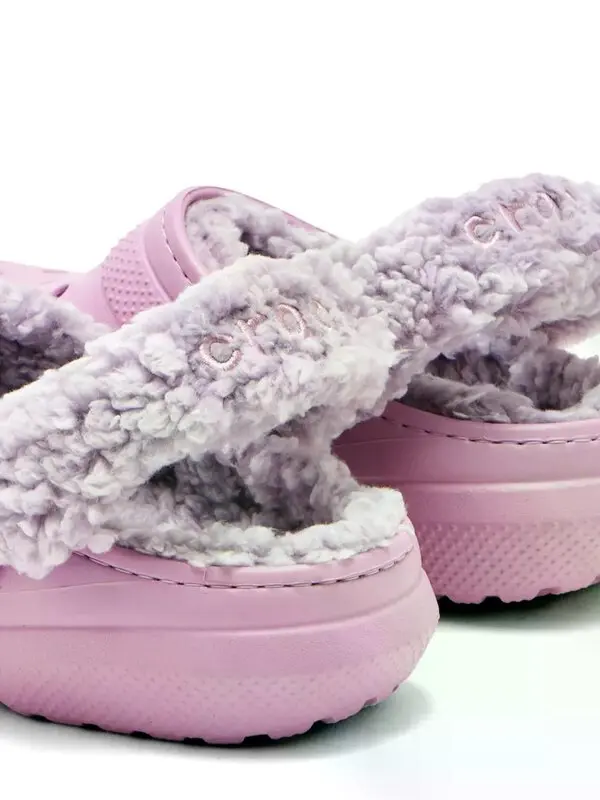 CROCS Furry Trim Slides - Pink