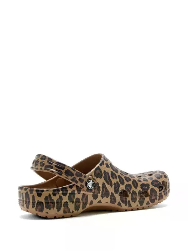CROCS Leopard Print Slides - Brown