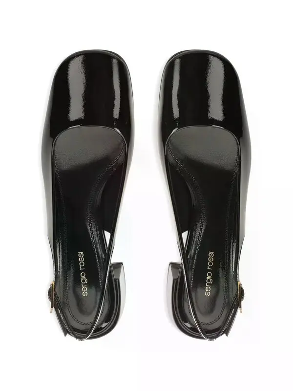 SERGIO ROSSI Convex Leather Sandals