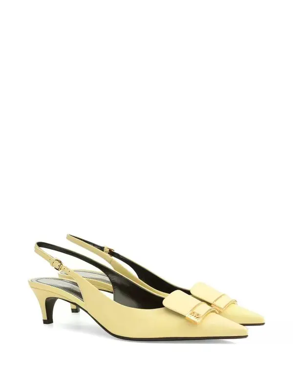 SERGIO ROSSI Buckle Sling-back Pumps - Yellow