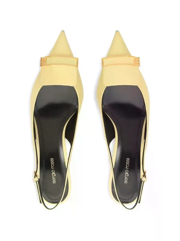 SERGIO ROSSI Buckle Sling-back Pumps - Yellow
