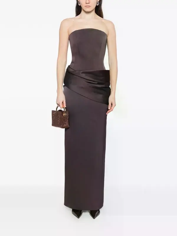 Alex Perry Corset Draped Maxi Dress
