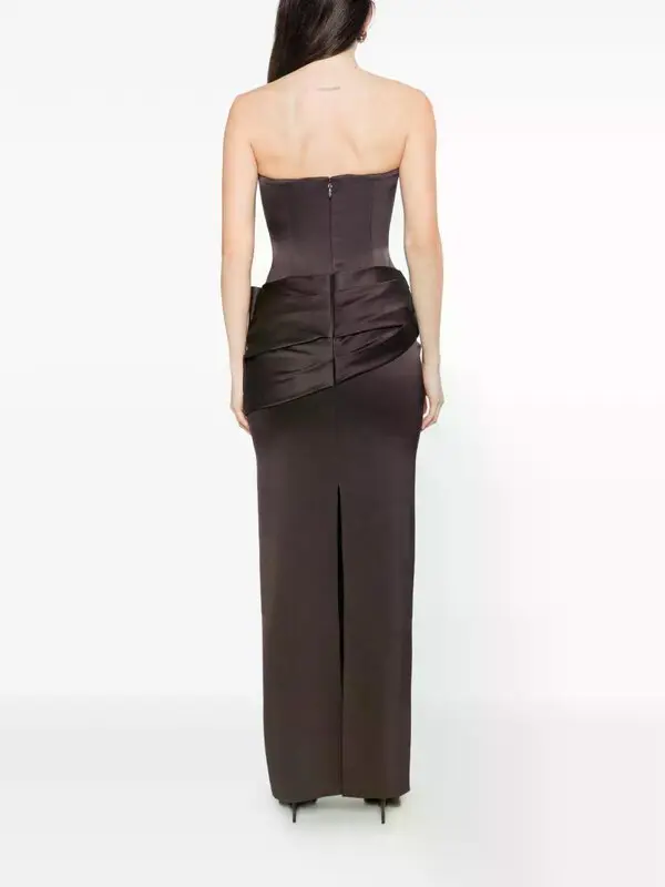 Alex Perry Corset Draped Maxi Dress