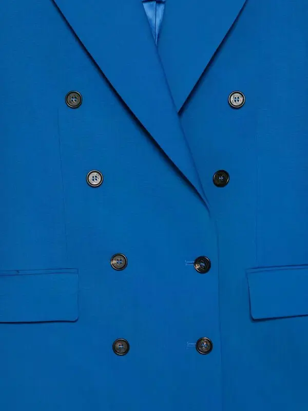 Giuseppe Di Morabito Double-breasted Pleated Jacket - Blue