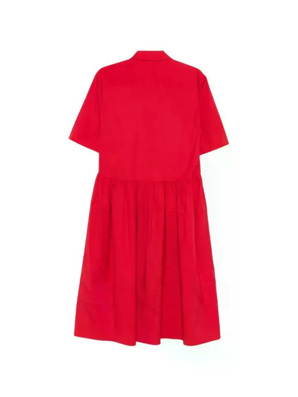 SEMICOUTURE Pleated Half-button Dress - Red