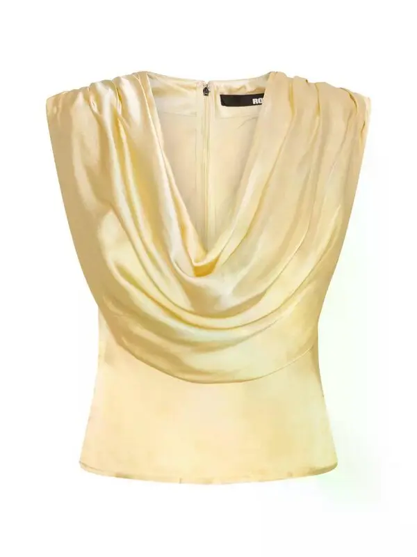 ROTATE BY BIRGER CHRISTENSEN Chiffon Waterfall Top - Neutrals