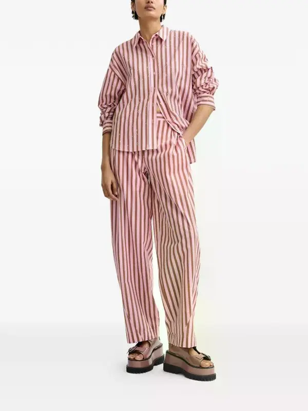 Essentiel Antwerp Striped Rhinestone Embellished Shirt