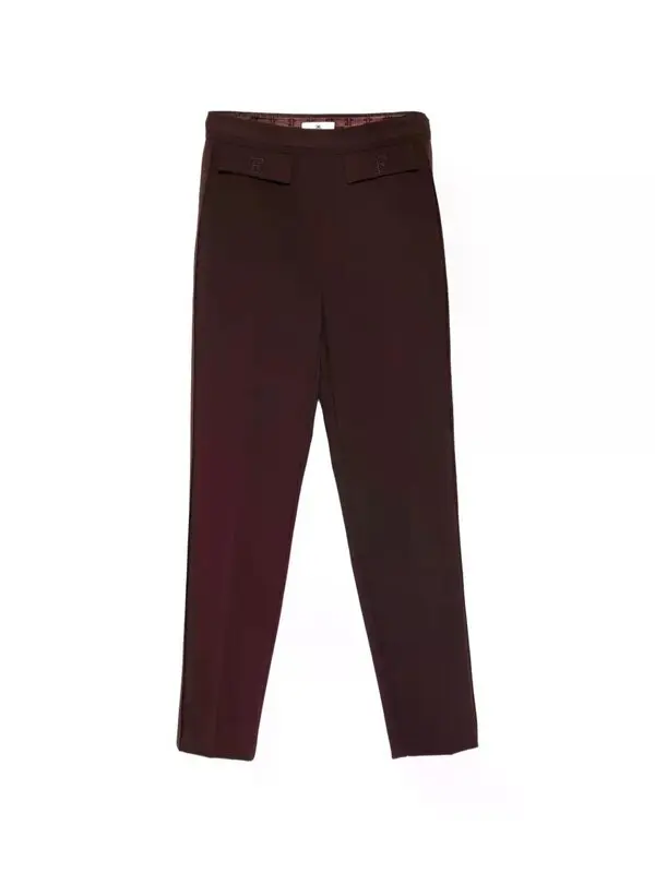 Elisabetta Franchi Trousers In Double Layer Stretch Crêpe With Embroidered Logo