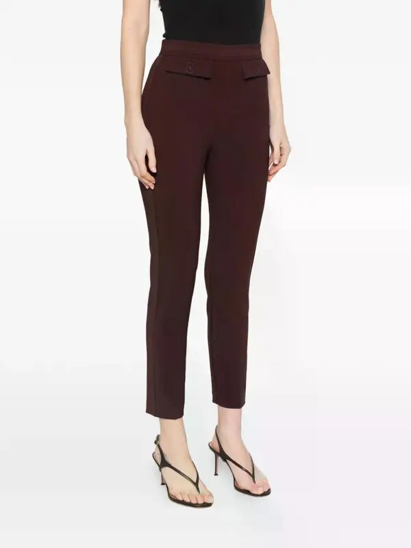 Elisabetta Franchi Trousers In Double Layer Stretch Crêpe With Embroidered Logo