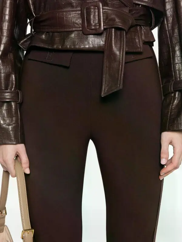 Elisabetta Franchi Trousers In Double Layer Stretch Crêpe With Embroidered Logo