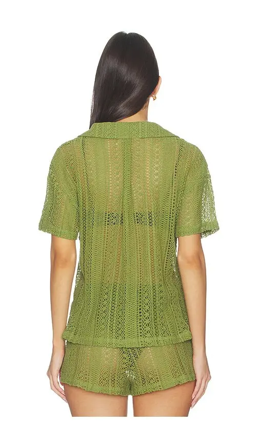 ALL THE WAYS Rosie Button Up Top - Olive