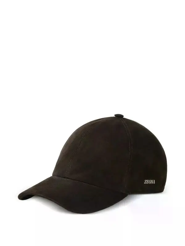 Zegna Leather Baseball Cap - Brown