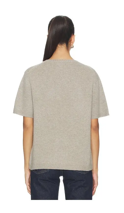 Soft Goat Cashmere Oversized T-shirt - Grey