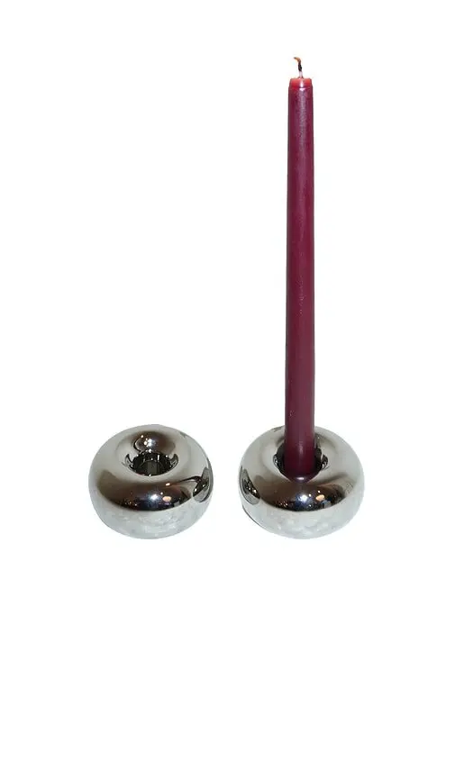 HUEGAH HOME Noa Candlestick Holder - Metallic Silver