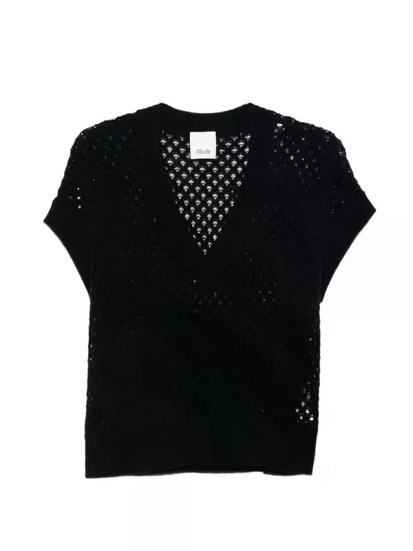 ALLUDE V-neck Knitted Top - Blue