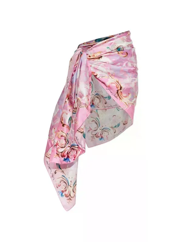 Versace Barocco-print Sarong - Pink