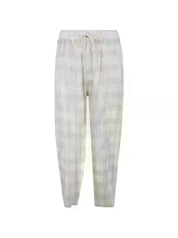 UMA WANG Checked Tapered Trousers - Neutrals