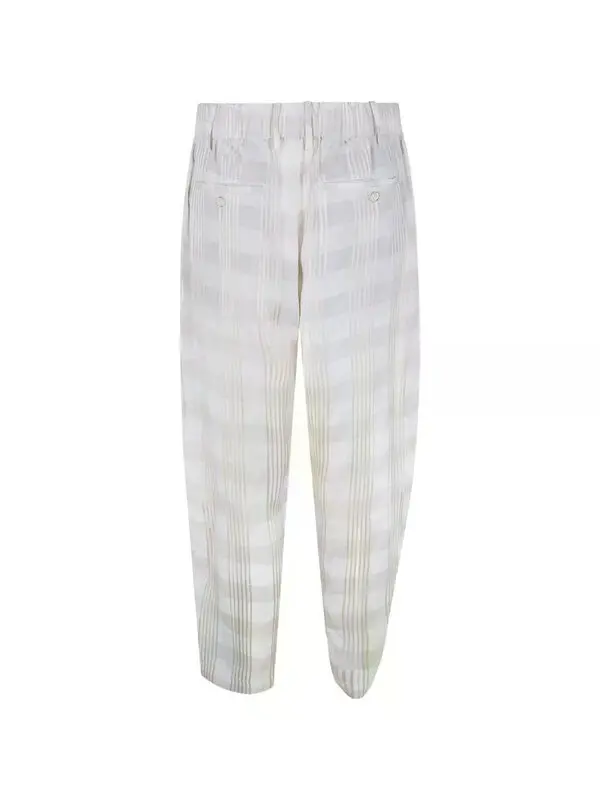 UMA WANG Checked Tapered Trousers - Neutrals