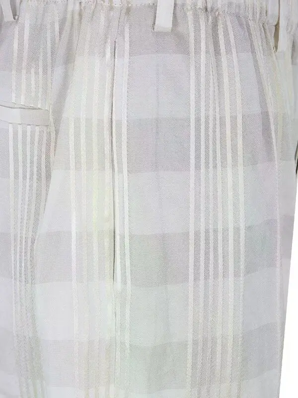 UMA WANG Checked Tapered Trousers - Neutrals