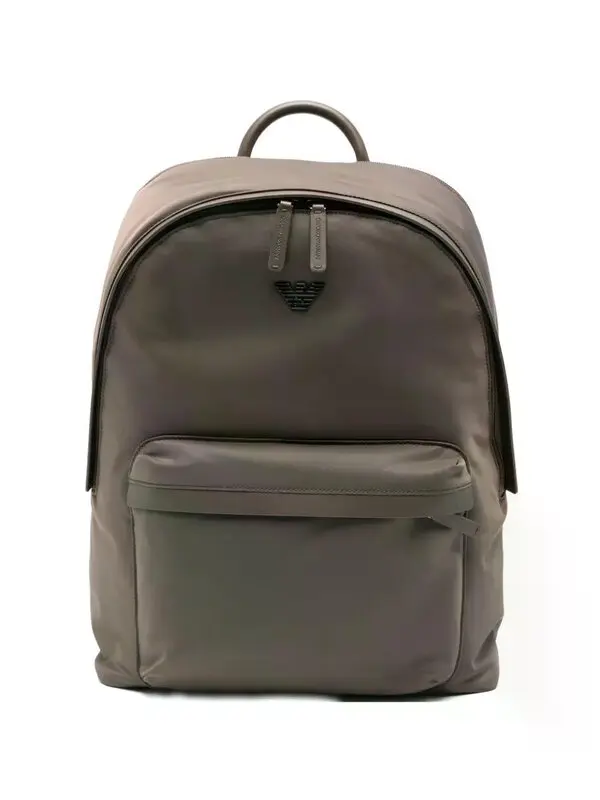 Emporio Armani Logo-plaque Backpack - Brown