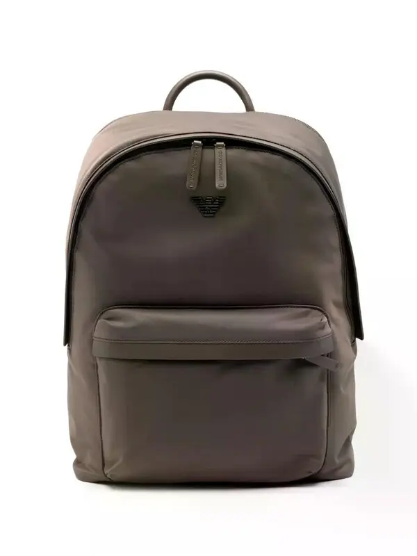 Emporio Armani Logo-plaque Backpack - Brown