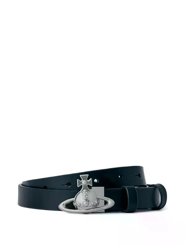 VIVIENNE WESTWOOD Logo-buckle Leather Belt - Black