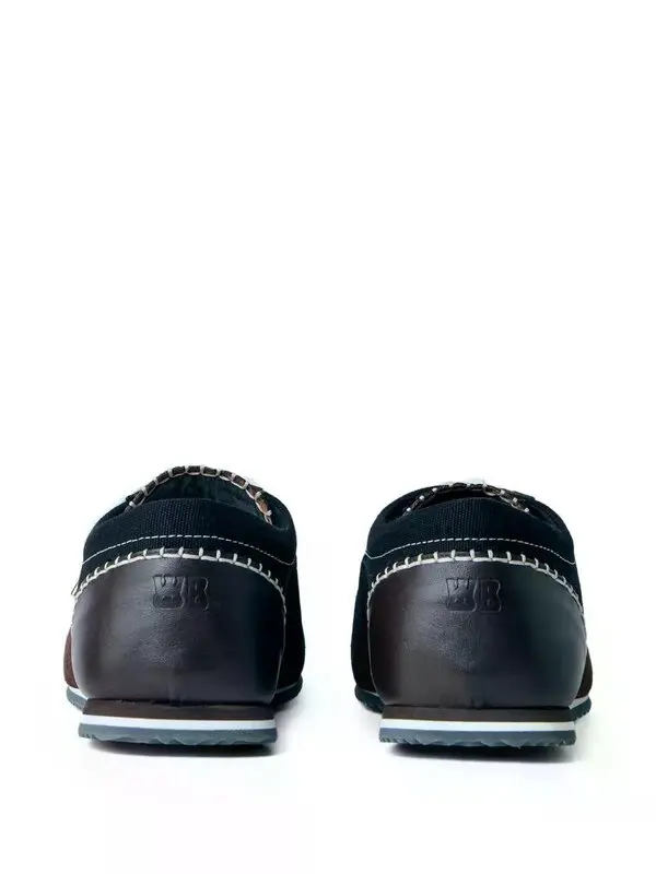 WALES BONNER Paris Stitched Panels Lace-up Sneakers - Black
