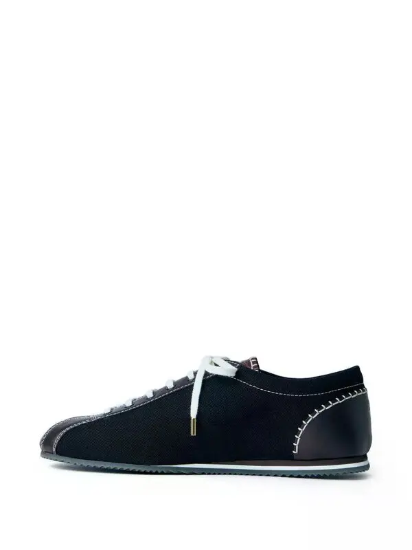 WALES BONNER Paris Stitched Panels Lace-up Sneakers - Black