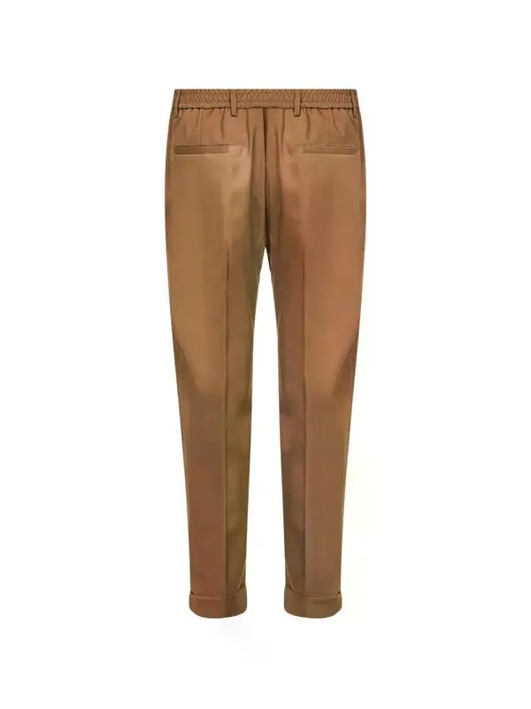 D4.0 Pleated-front Trousers - Brown