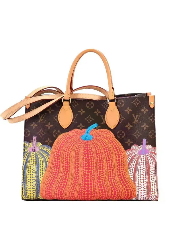 LOUIS VUITTON Yayoi Kusama Pumpkins Monogram Canvas Mm Tote Bag - Brown
