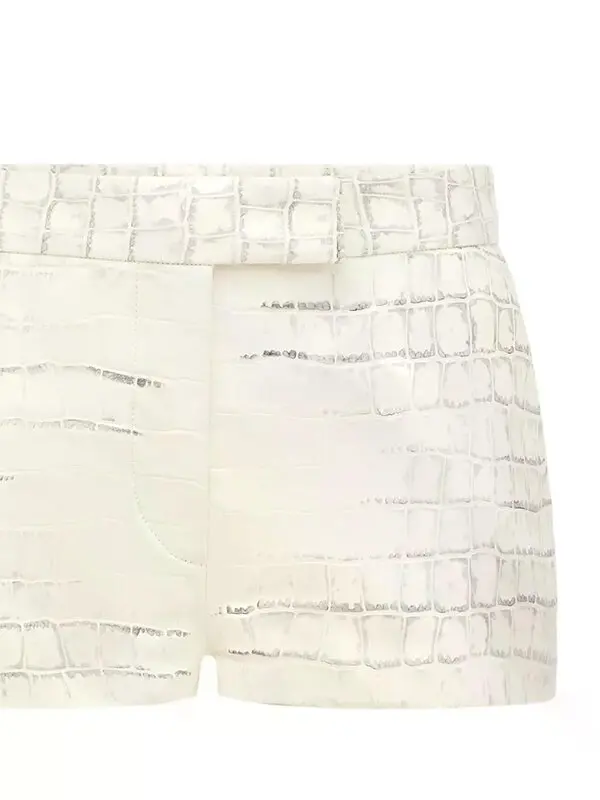 Alex Perry Croc-effect Leather Shorts