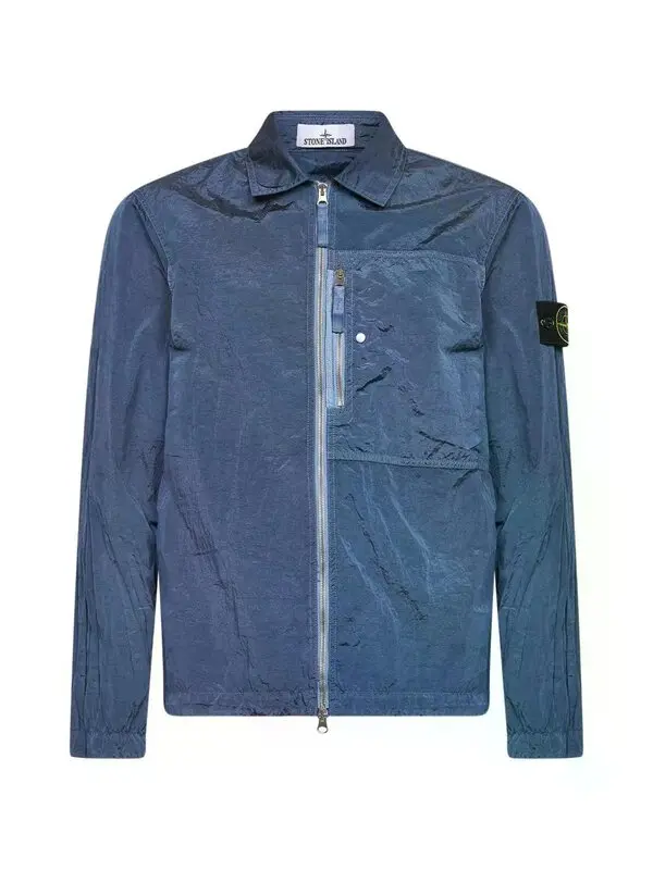 Stone Island Zip Up Shirt Jacket - Blue
