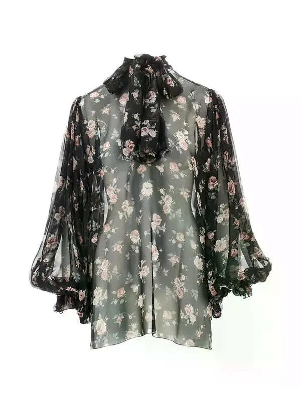 Dolce & Gabbana Floral Ruffled Blouse