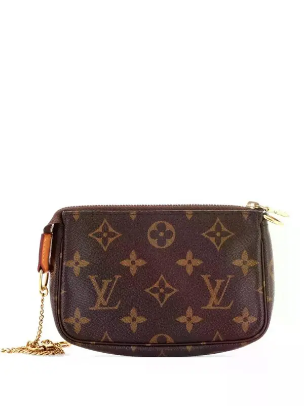 LOUIS VUITTON Pochette Accessoires Monogram Canvas Mini Clutch - Brown
