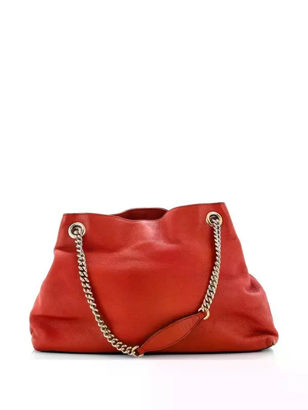 Gucci Soho Chain Strap Leather Medium Shoulder Bag - Red