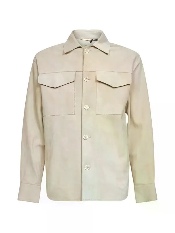 LARDINI Buttoned Chest-pockets Shirt - Neutrals