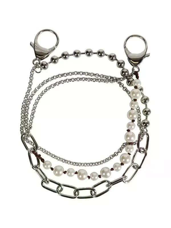 Marni Pearls And Charm Wallet Chain - Silver