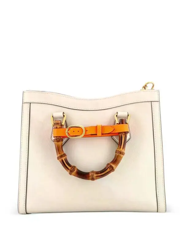 Gucci Diana Nm Bamboo Handle Small Tote Bag - Neutrals