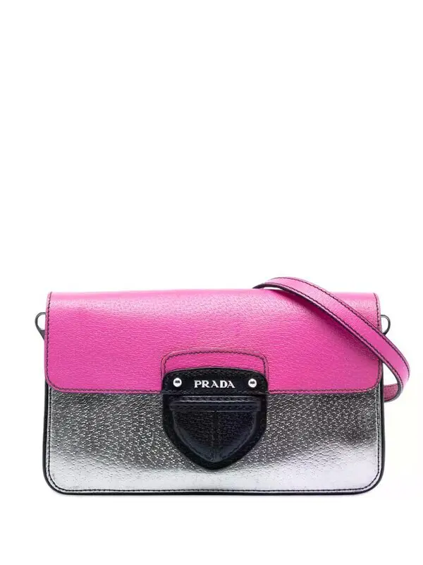 Prada 2013-2025 Tricolor Metallic Cinghiale Crossbody Bag - Pink