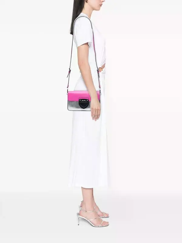 Prada 2013-2025 Tricolor Metallic Cinghiale Crossbody Bag - Pink