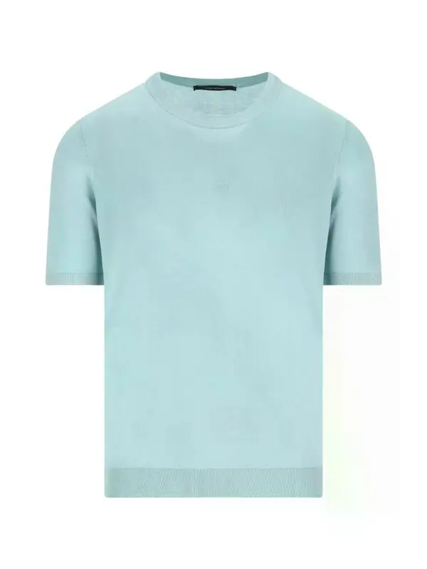 Tagliatore Ribbed Trim T-shirt - Blue
