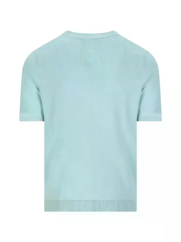 Tagliatore Ribbed Trim T-shirt - Blue