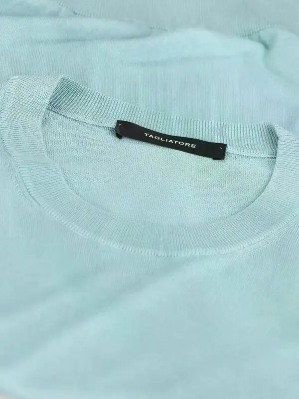 Tagliatore Ribbed Trim T-shirt - Blue