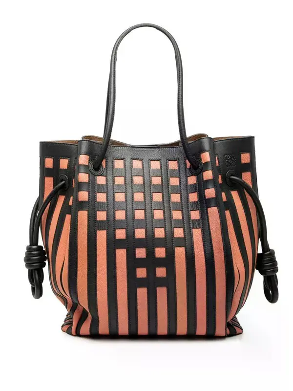 Loewe Leather Grid Flamenco Knot Tote Bag