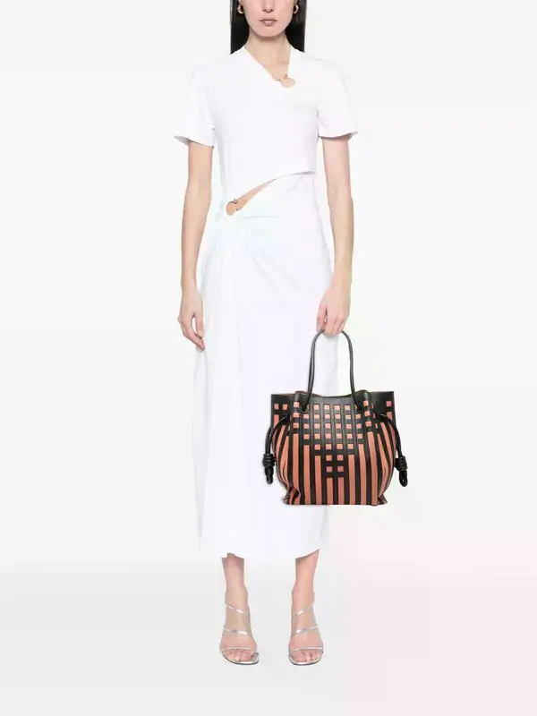 Loewe Leather Grid Flamenco Knot Tote Bag