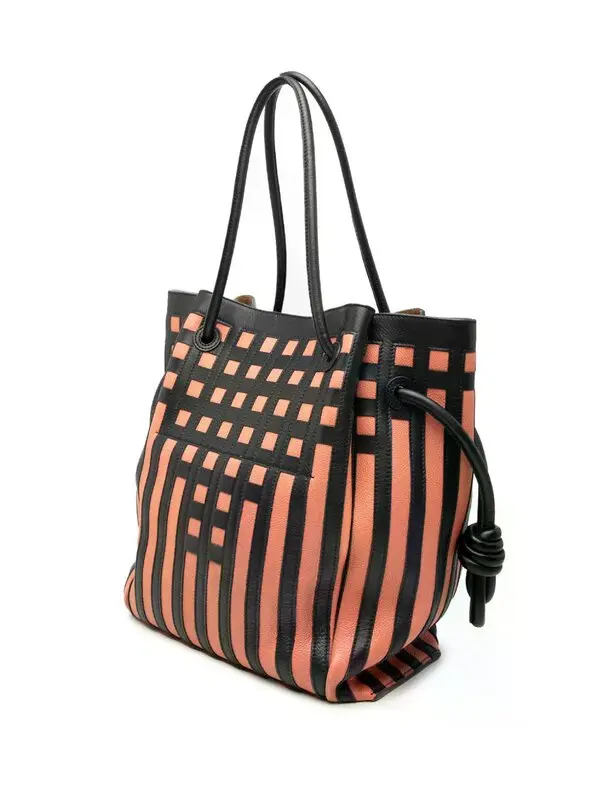 Loewe Leather Grid Flamenco Knot Tote Bag