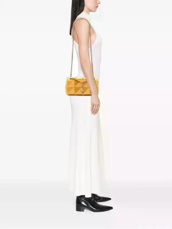 Saint Laurent 2021 Medium Lambskin And Suede Patchwork Jamie Shoulder Bag - Yellow
