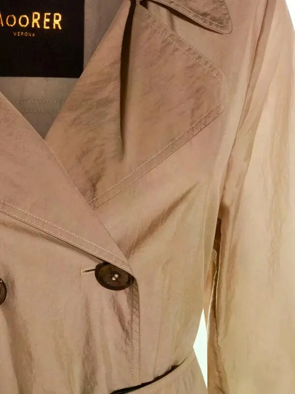 MOORER Belted Double-breasted Coat - Neutrals