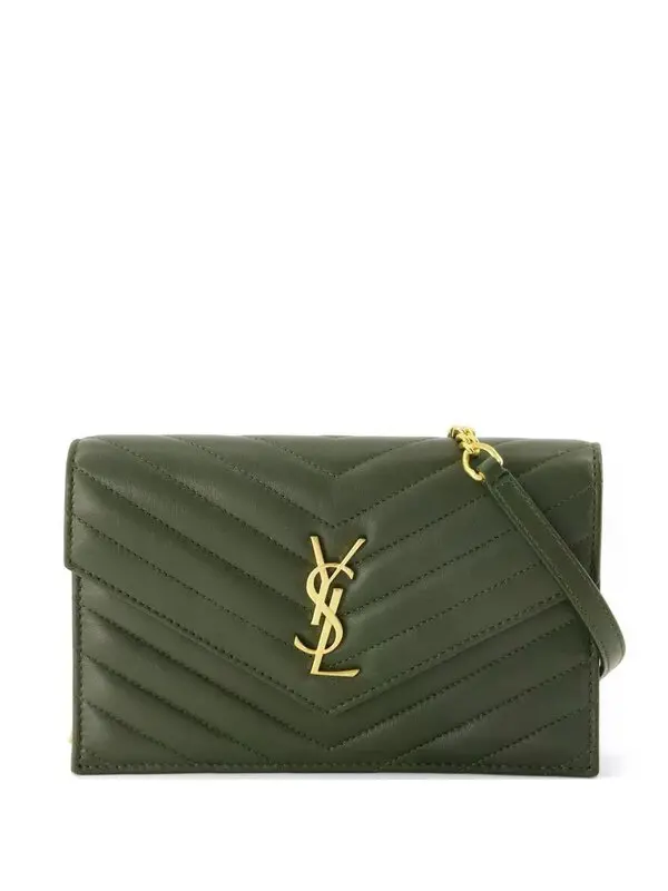 Saint Laurent Cassandre Leather Shoulder Bag - Green